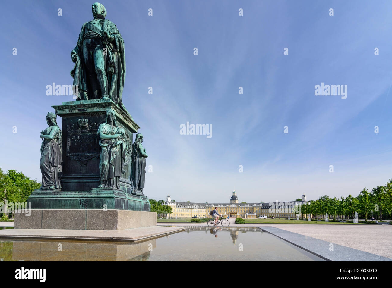 Grand Duke Karl Friedrich monument in front of the palace, Germany ...