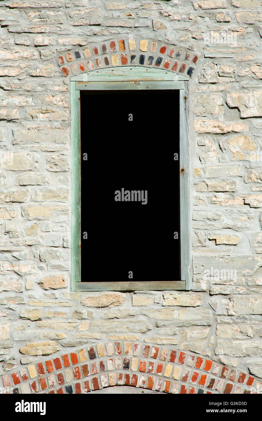 Furnace Complex window, Fayette Historic State Park, Michigan Stock ...