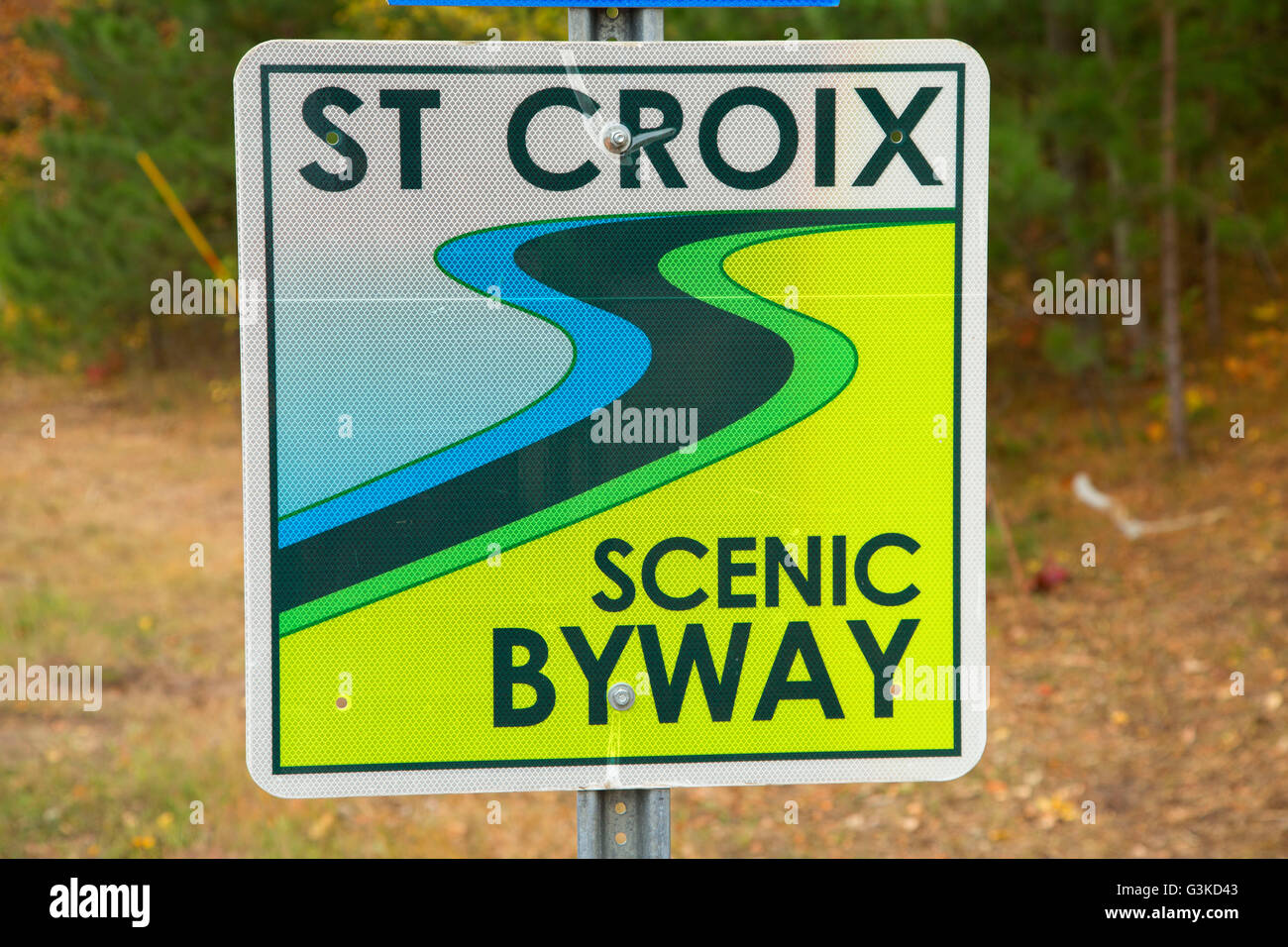 Byway sign, St. Croix Scenic Byway, Chisago County, Minnesota Stock ...
