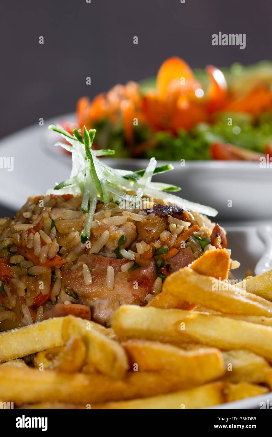 delicious chicken fried rice prepared and presented restaurant style ...