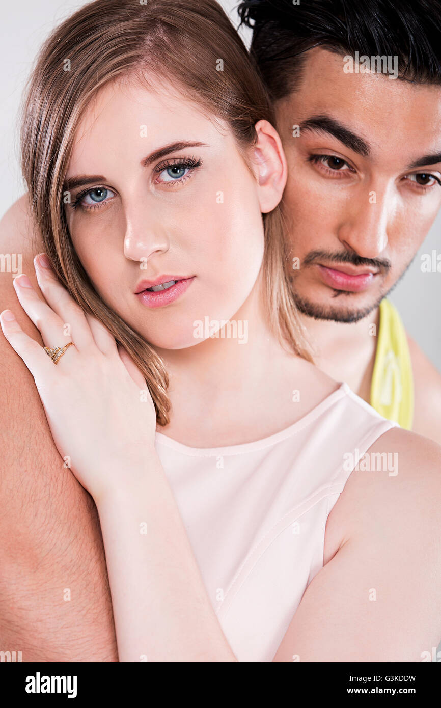 2 Married Couples Foreigner Hugging Romance Stock Photo - Alamy