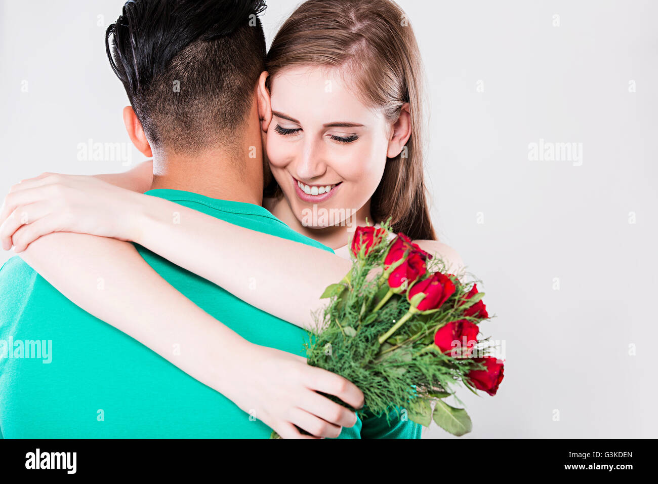 Man woman bunches roses hi-res stock photography and images - Alamy