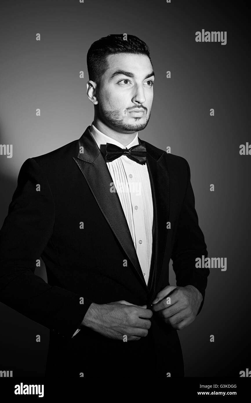 Businessman looking self in Black and White Stock Photos & Images - Alamy