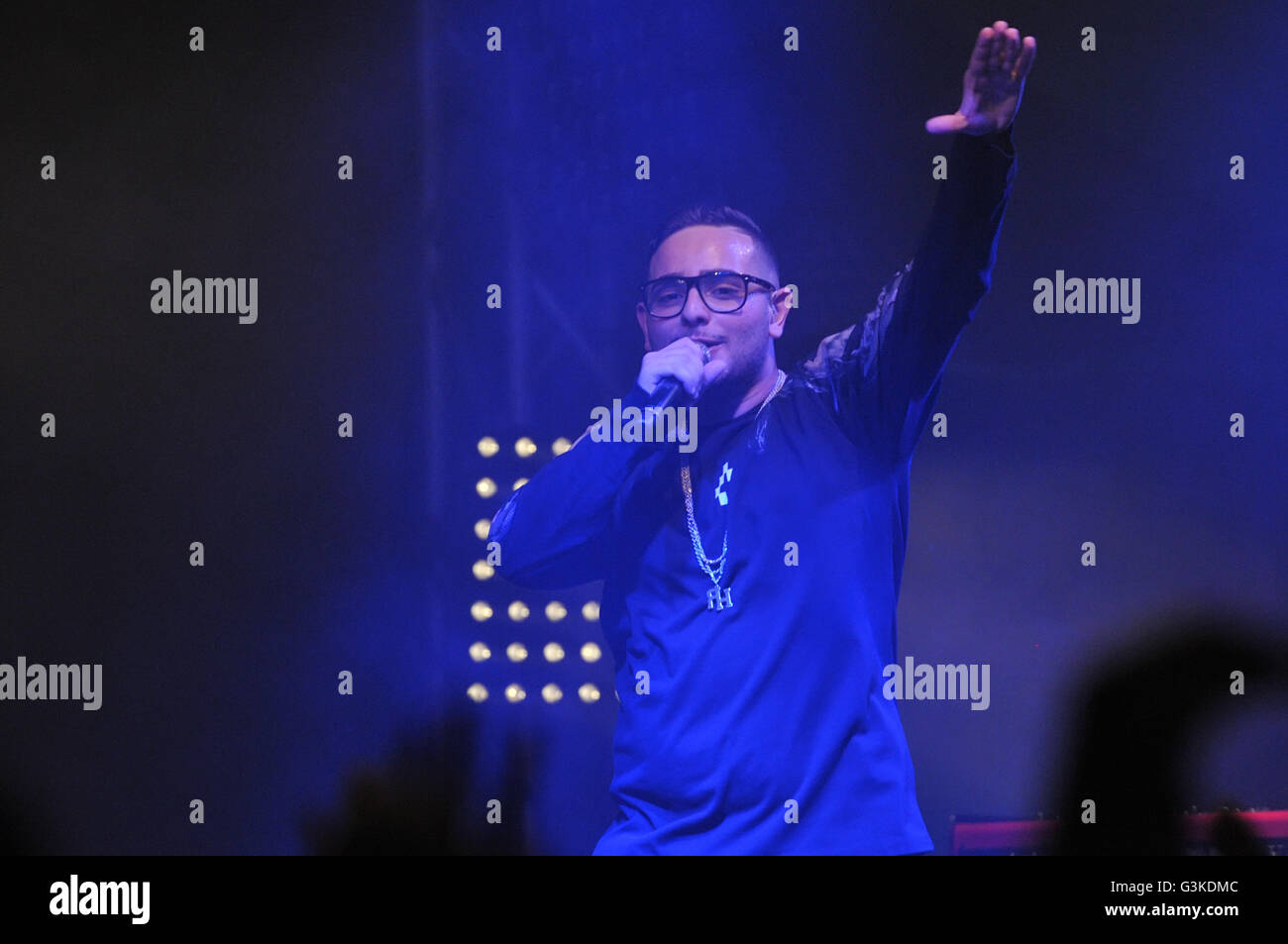 Naples, Italy. 06th May, 2016. Italian Rapper, Rocco Hunt performs ...