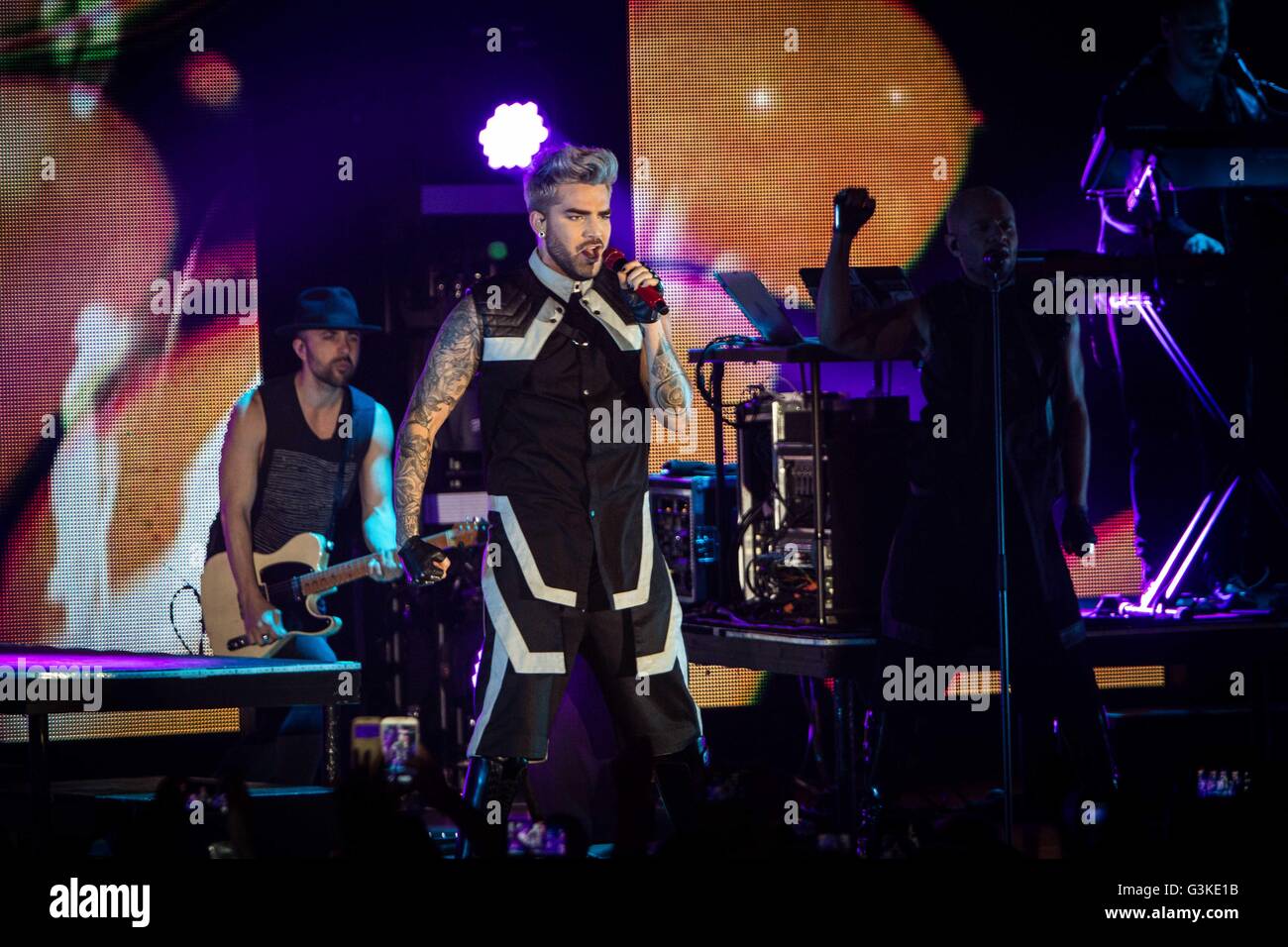 The american singer and song-writer Adam Lambert pictured on stage as ...