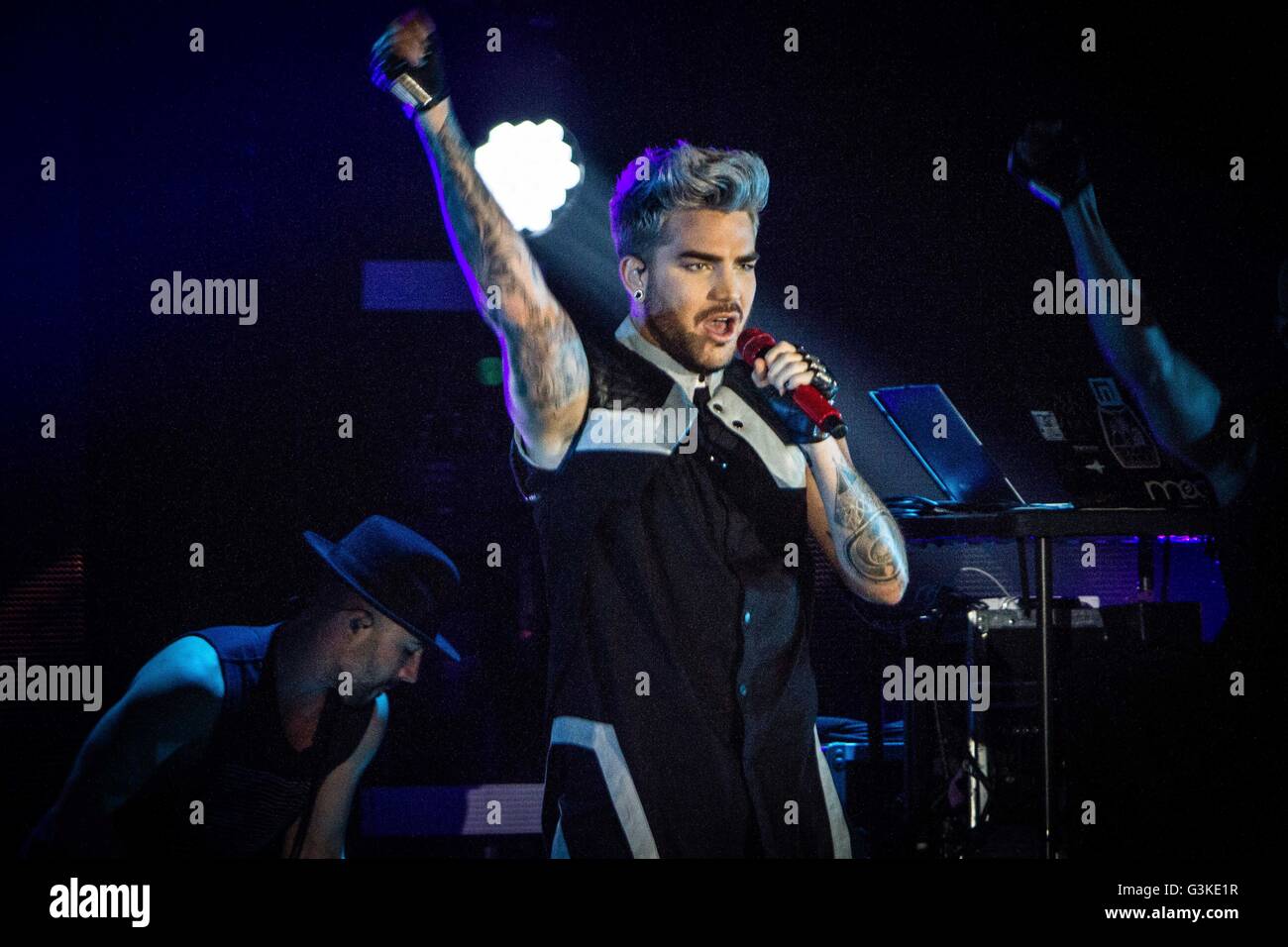 The american singer and song-writer Adam Lambert pictured on stage as ...