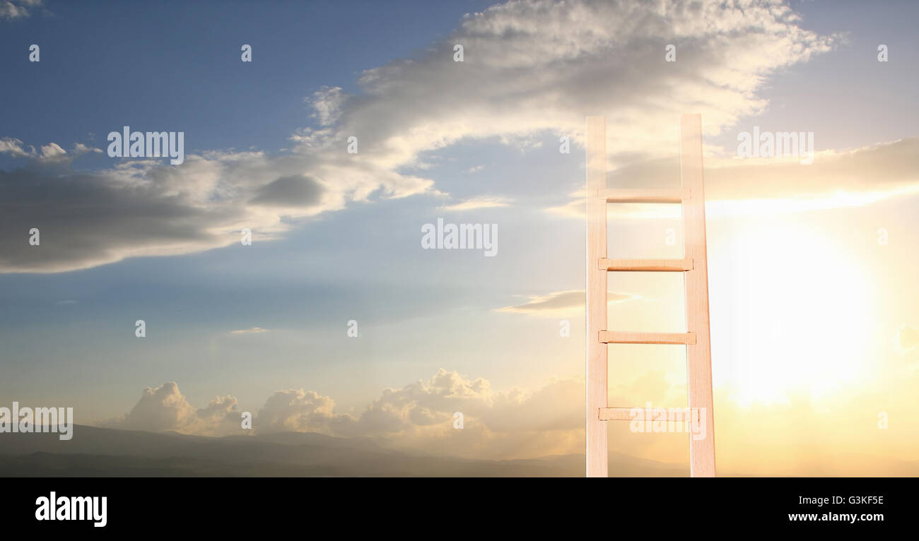 abstract image of ladder reaching into the sky Stock Photo - Alamy