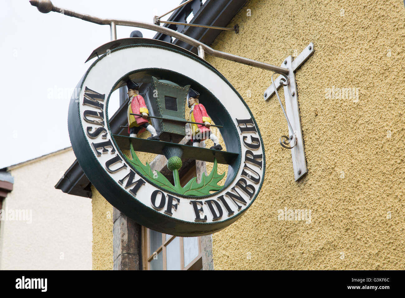 Museum of Edinburgh Sign; High Street - Royal Mile; Scotland, Europe ...
