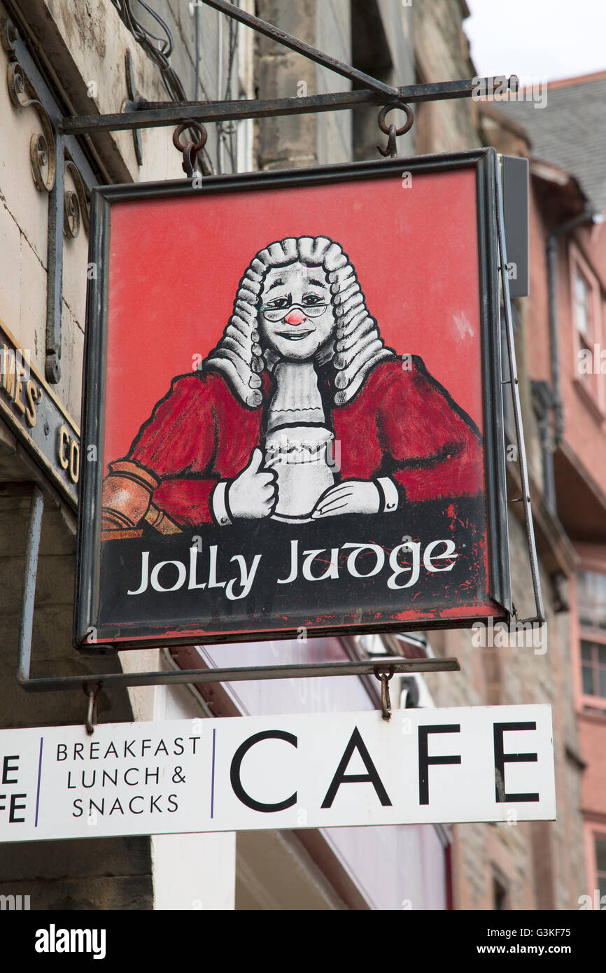 Jolly Judge Pub Sign; Edinburgh; Scotland Stock Photo - Alamy