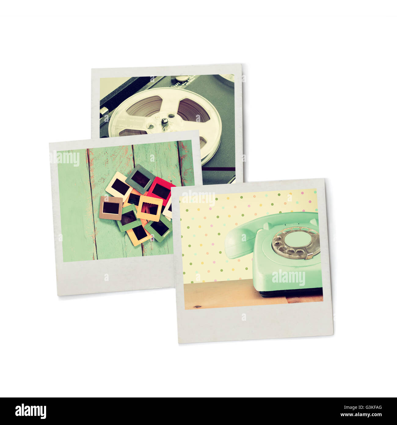 stack of Instant photos, isolated on white background Stock Photo - Alamy