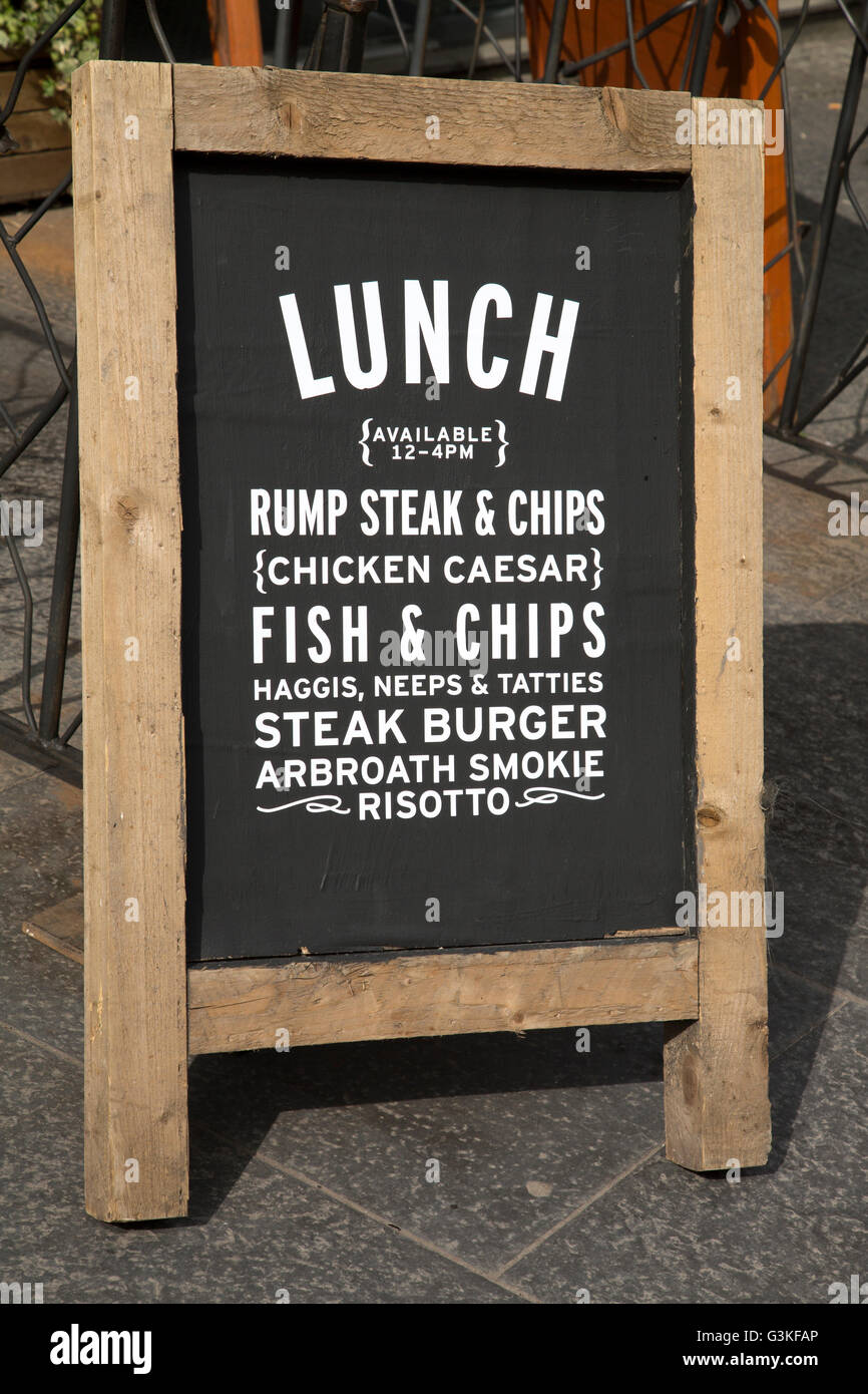Food Menu on Royal Mile Street, Edinburgh, Scotland Stock Photo - Alamy
