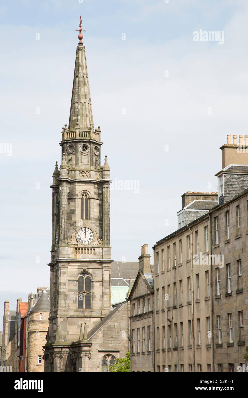 Tron Kirk Church and Royal Mile Street from Cathedral Roof; Edinburgh ...