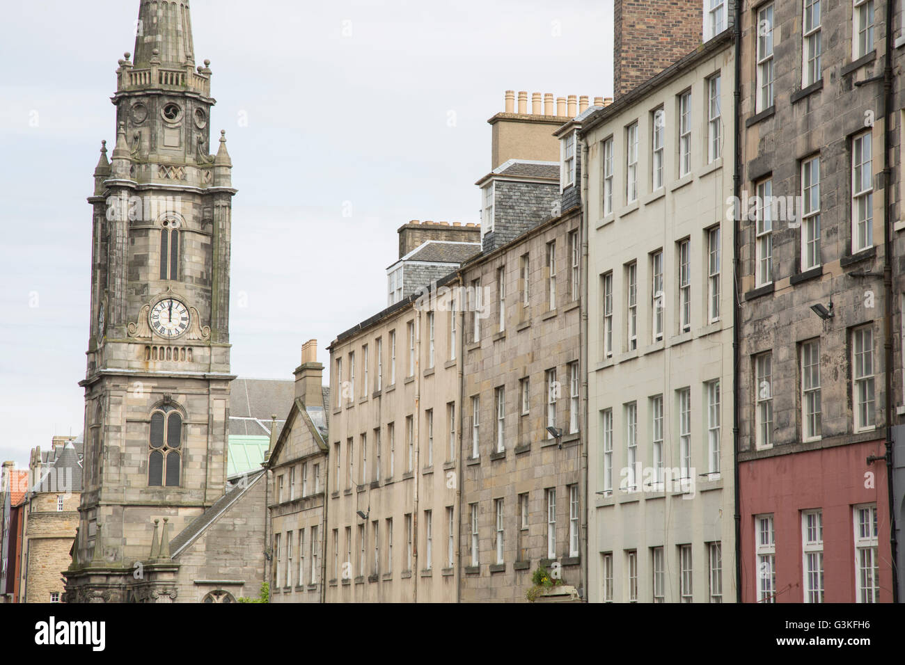 Tron Kirk Church and Royal Mile Street from Cathedral Roof; Edinburgh ...