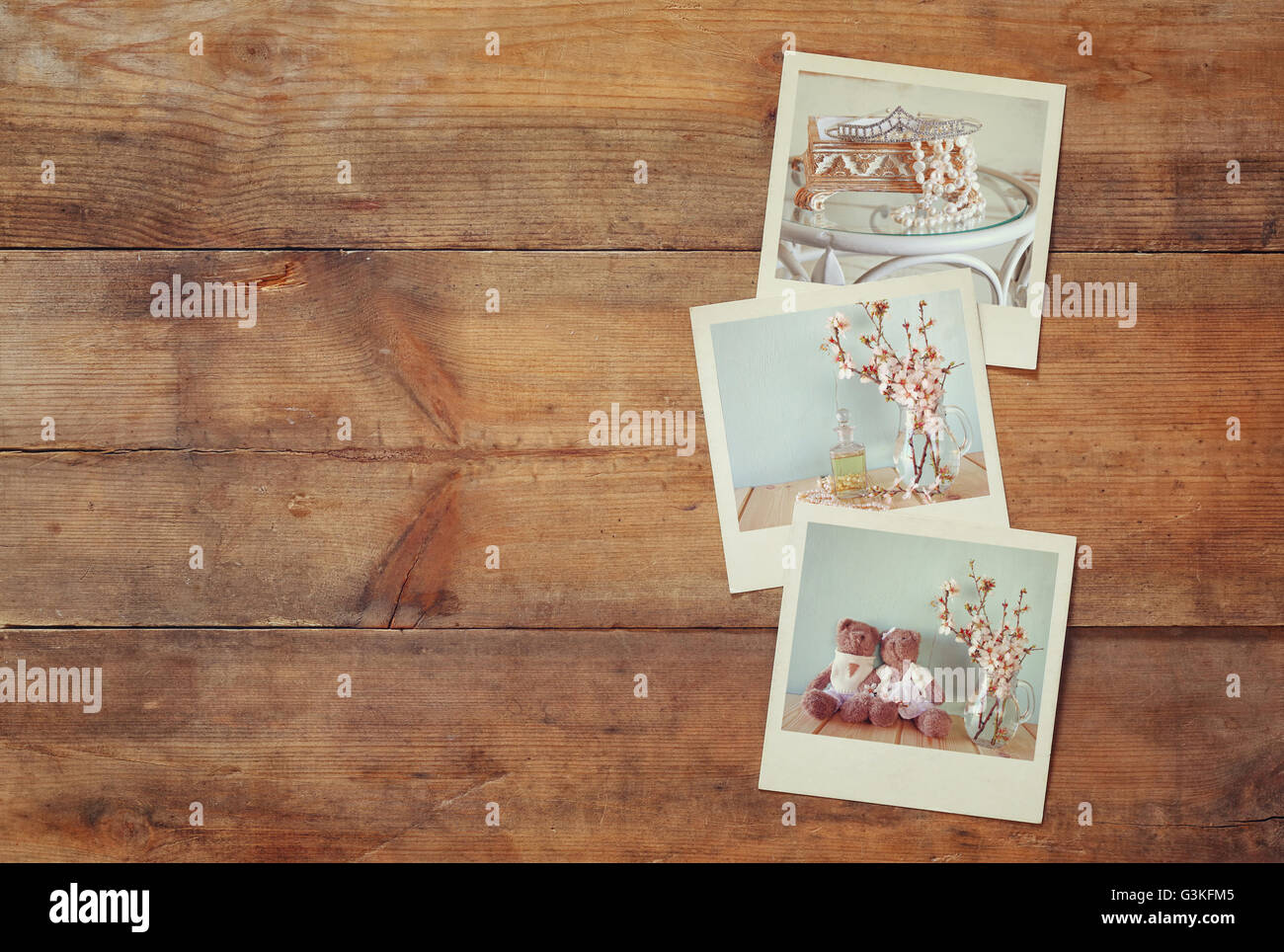 Top view instant polaroid photos hi-res stock photography and images ...
