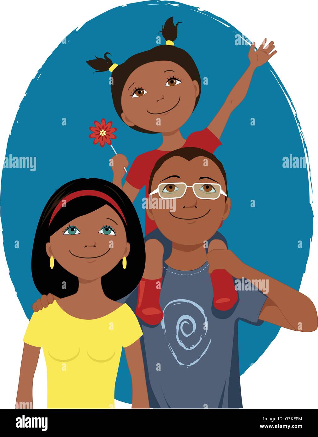 Cute cartoon family portrait Stock Vector Image & Art - Alamy