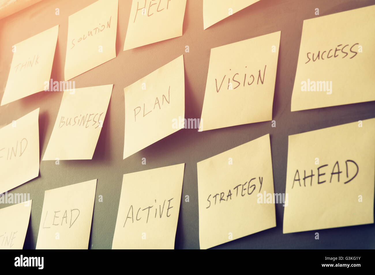 many sticky notes attached to blackboards with handwriting text ...