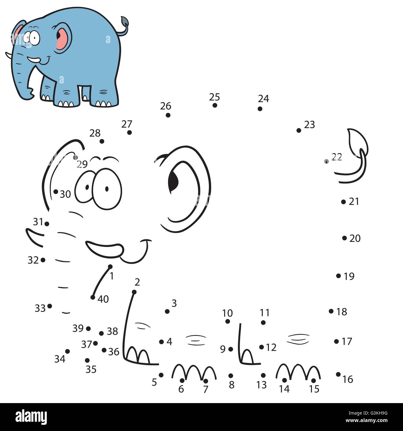 Vector Illustration of Education Numbers game Elephant Stock Vector ...