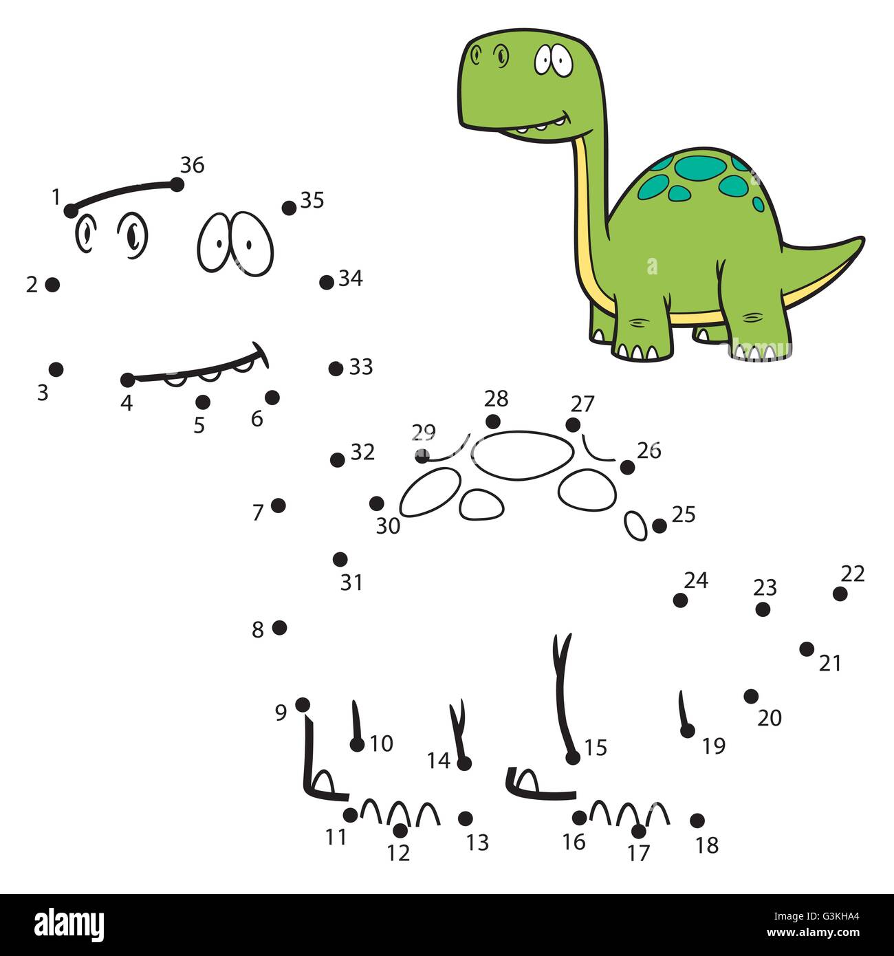 Vector Illustration of Education Numbers game Dinosaur Stock Vector ...