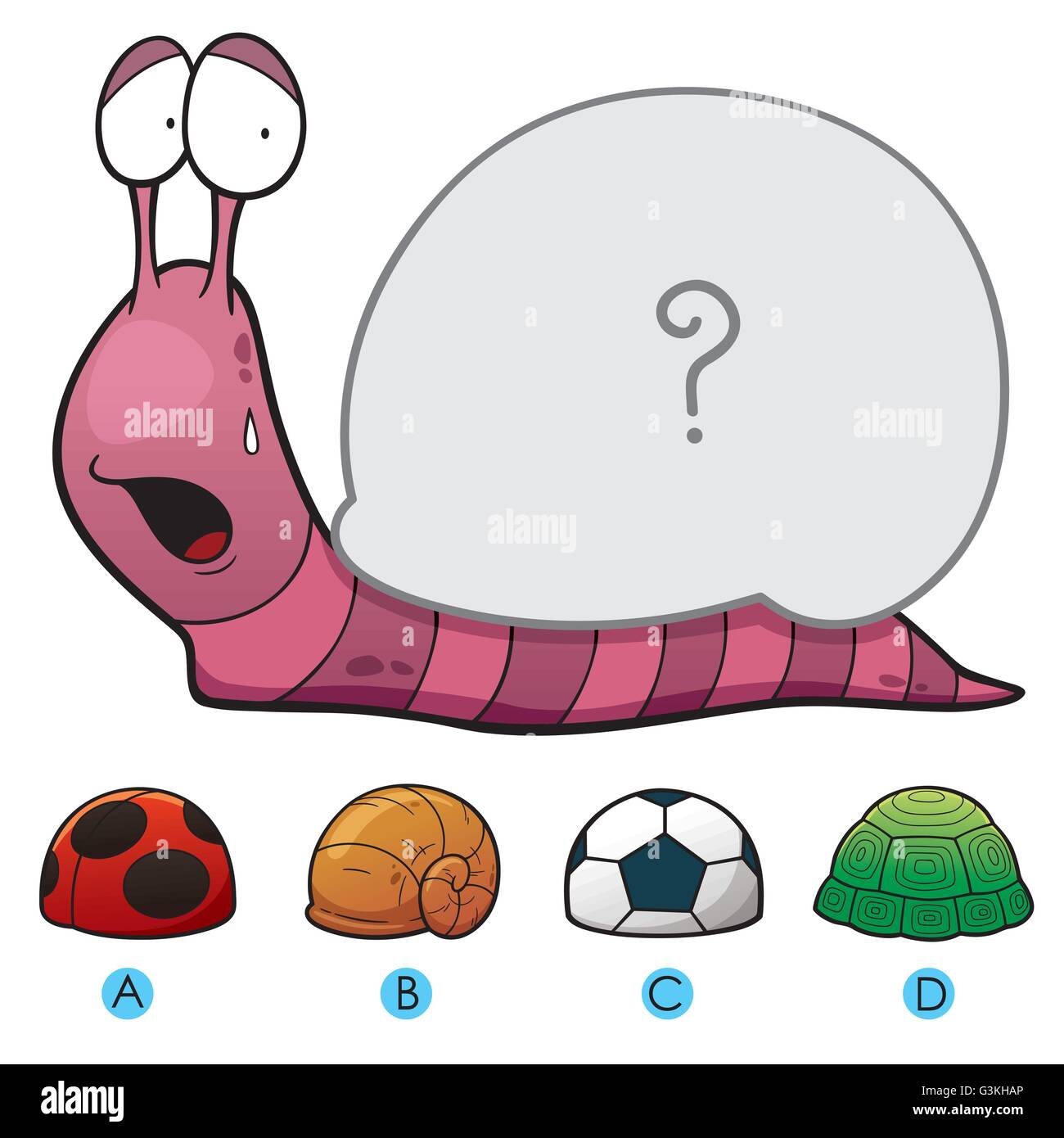 Vector Illustration of make the choice and connect matching snail shell ...