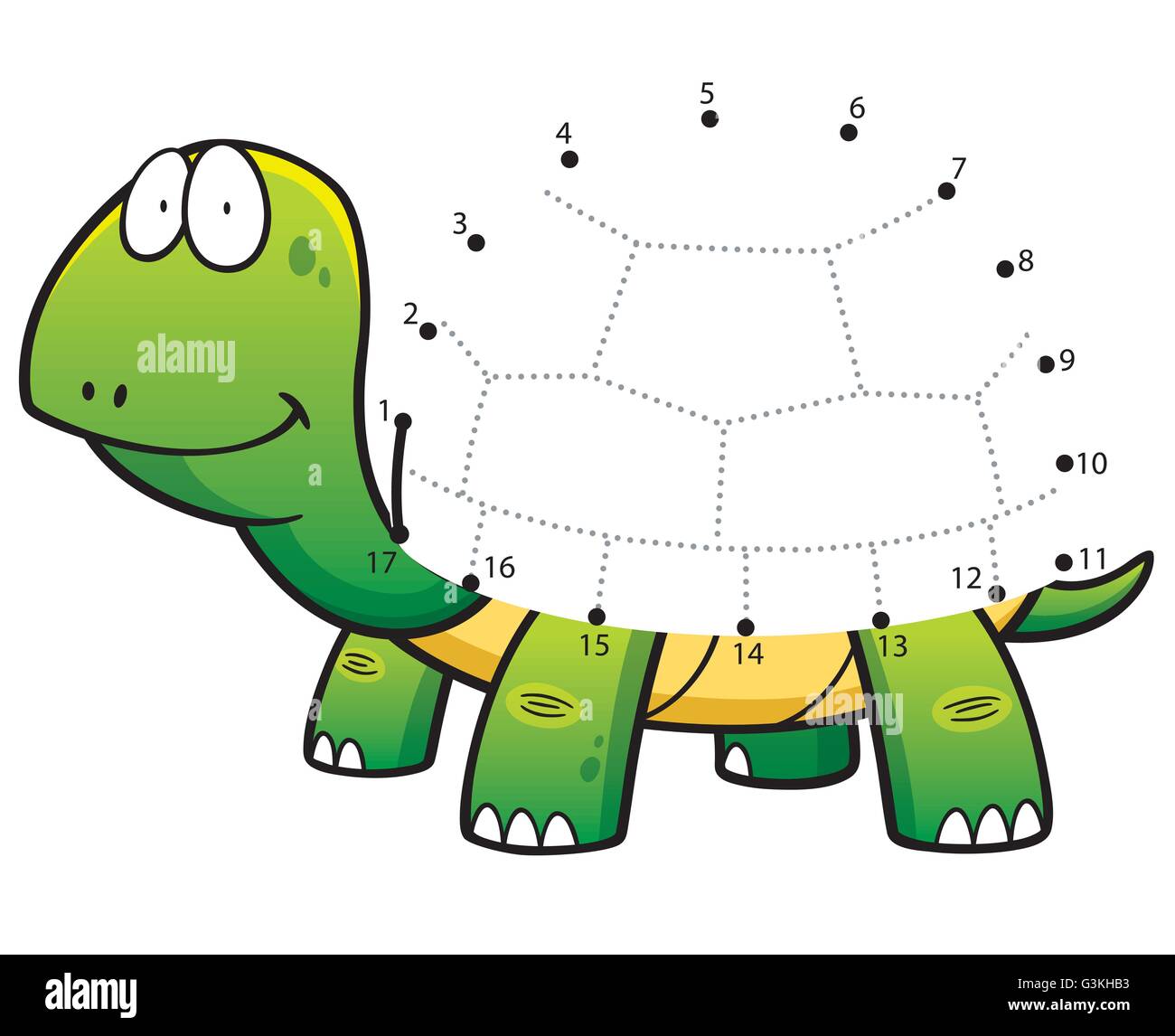Vector Illustration of Education Numbers game the dot turtle Stock ...