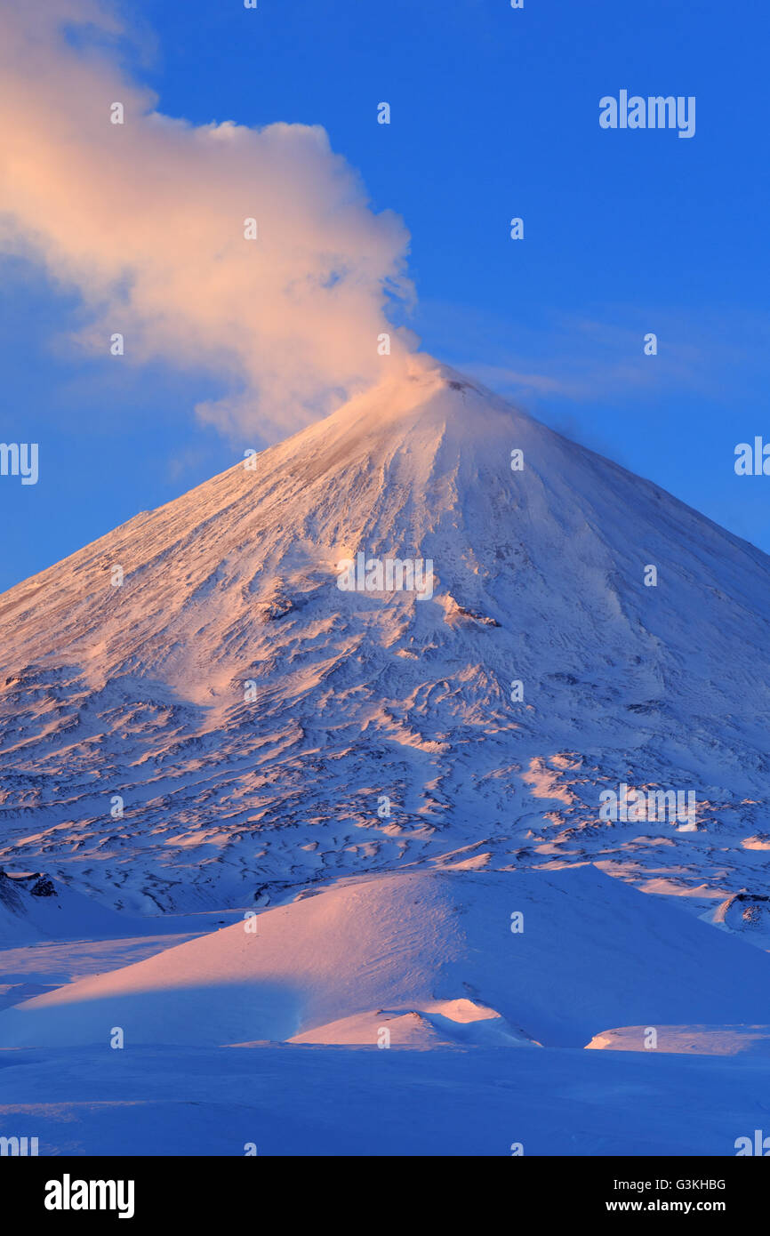 Beautiful winter volcanic landscape of Kamchatka Peninsula: view of ...