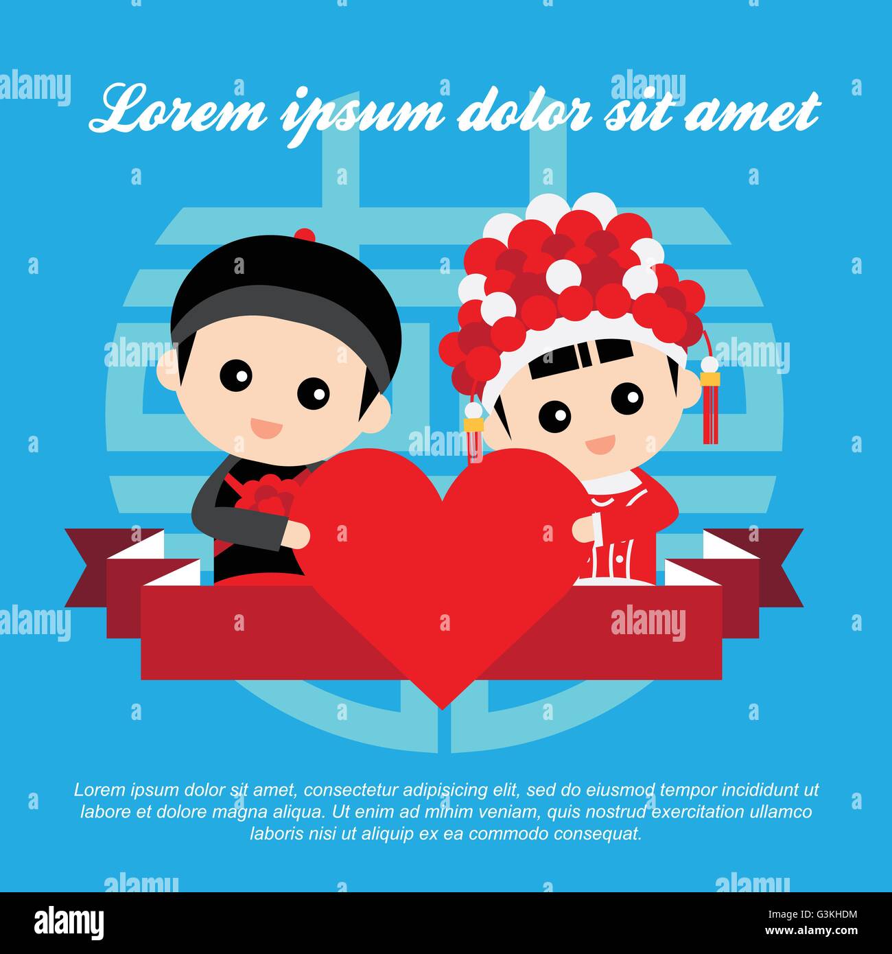 Chinese wedding couple in traditional Stock Vector Images - Alamy