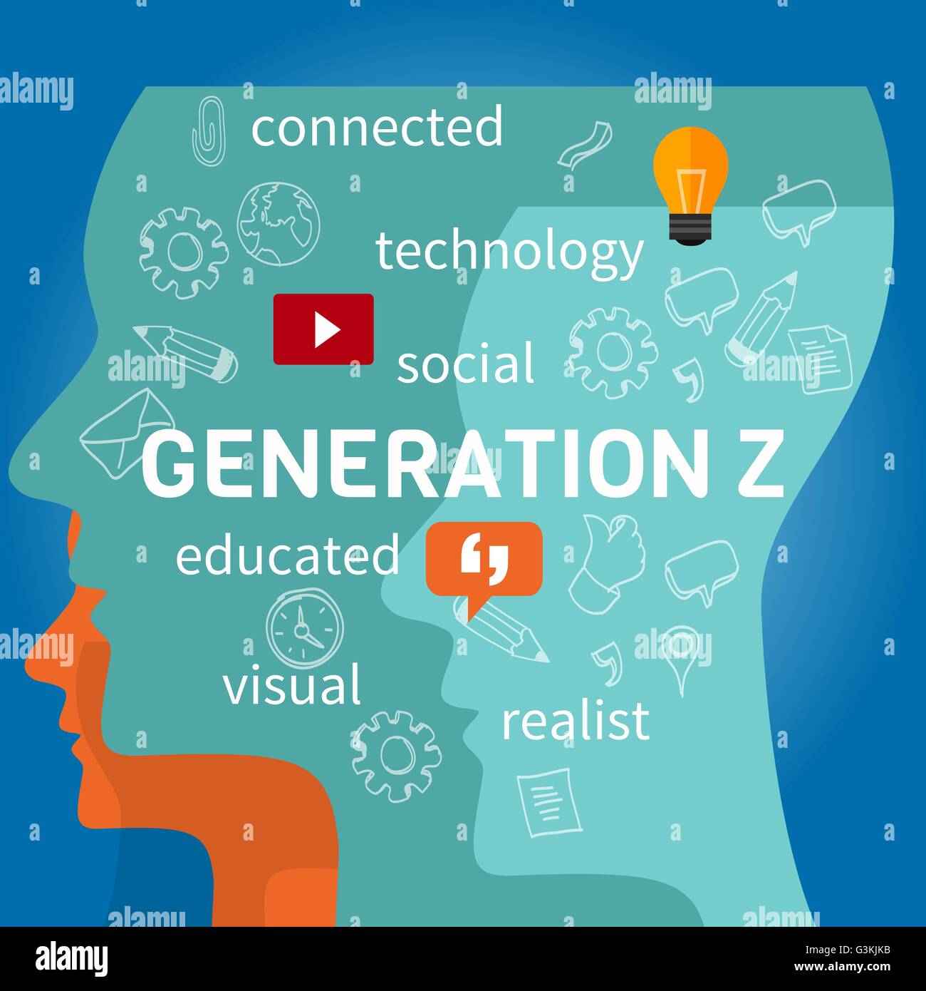 generation z connected Stock Vector Image & Art - Alamy