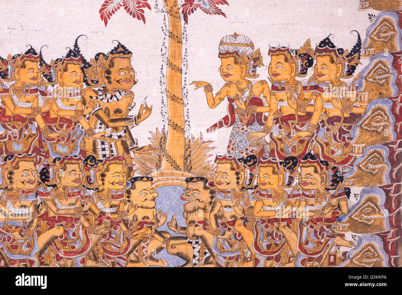 Traditional Kamasan paintings, Kertha Gosa pavilion (former Hall of ...