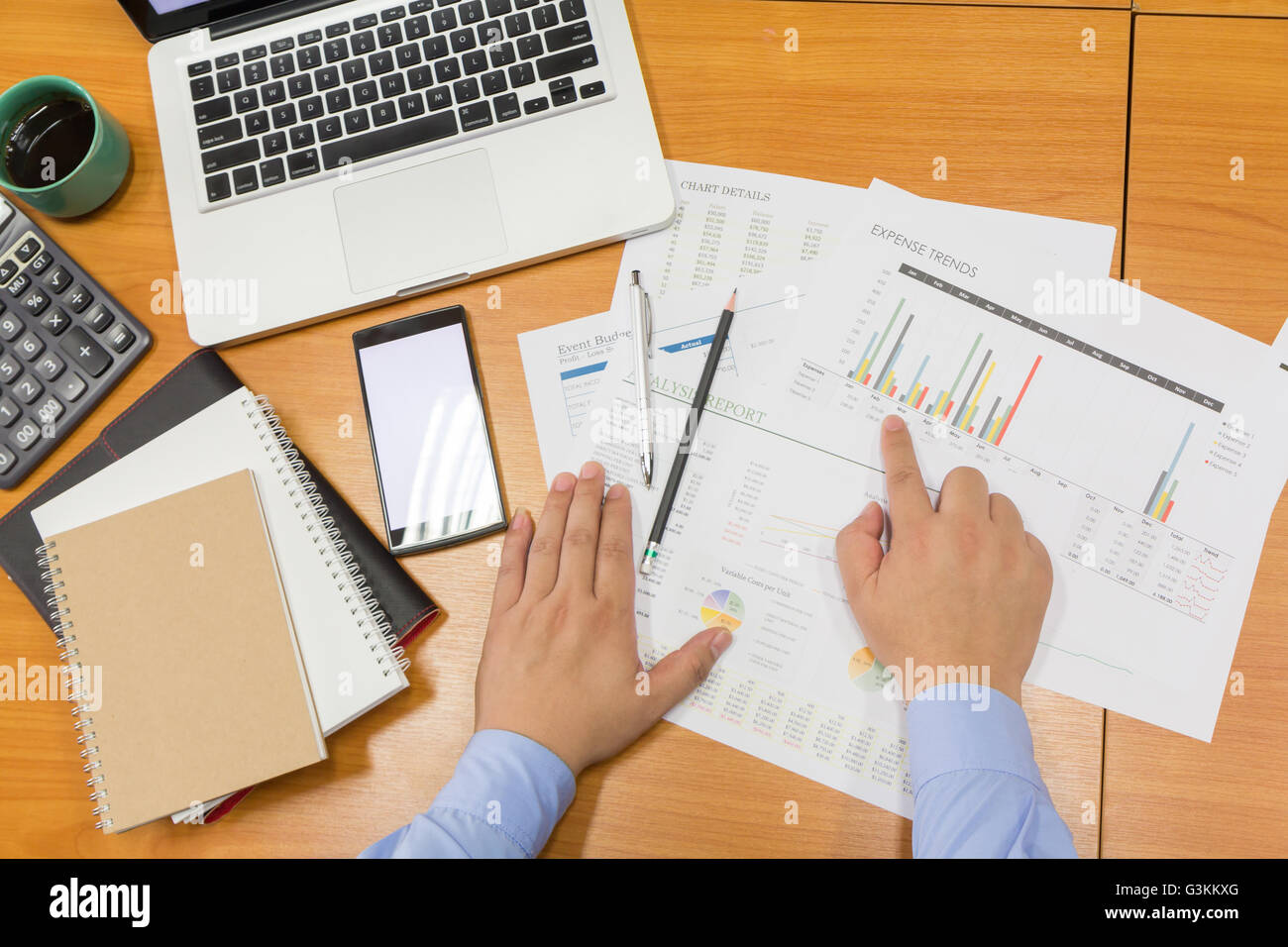 Business man working with paperwork, Office background Stock Photo - Alamy