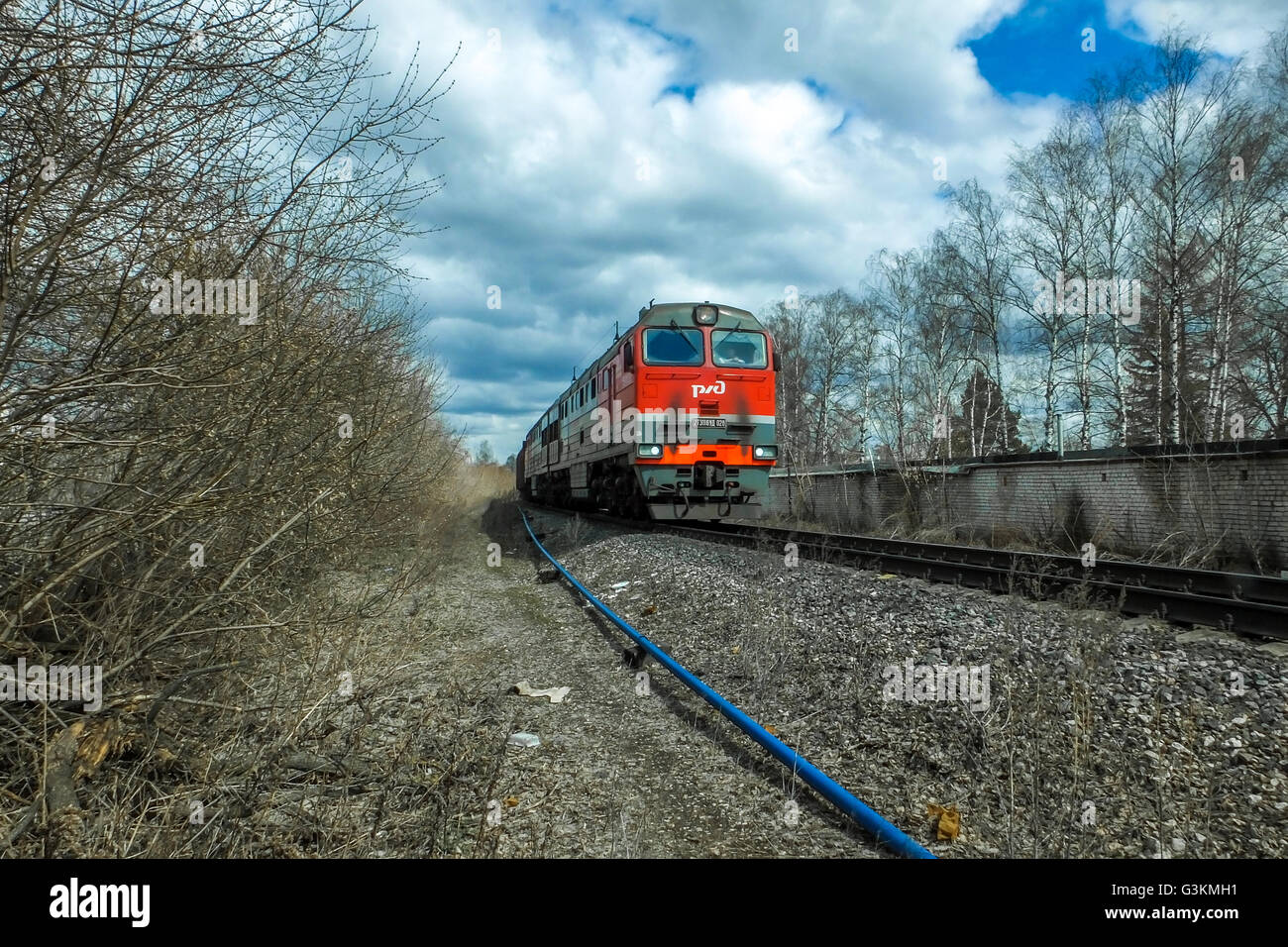 A train with passenger cars fast train Stock Photo - Alamy
