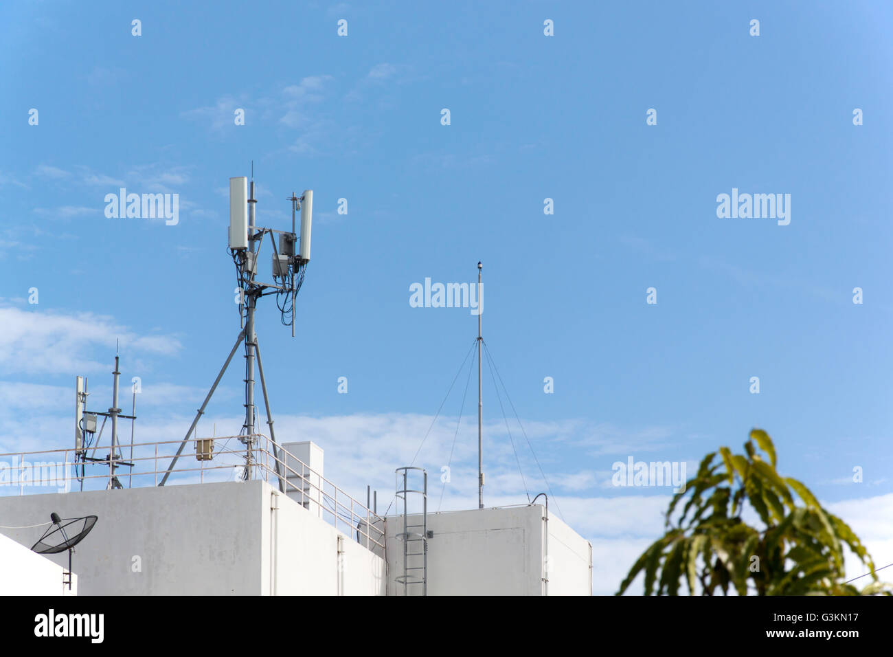 panel antenna mobile communication on background blue sky ...