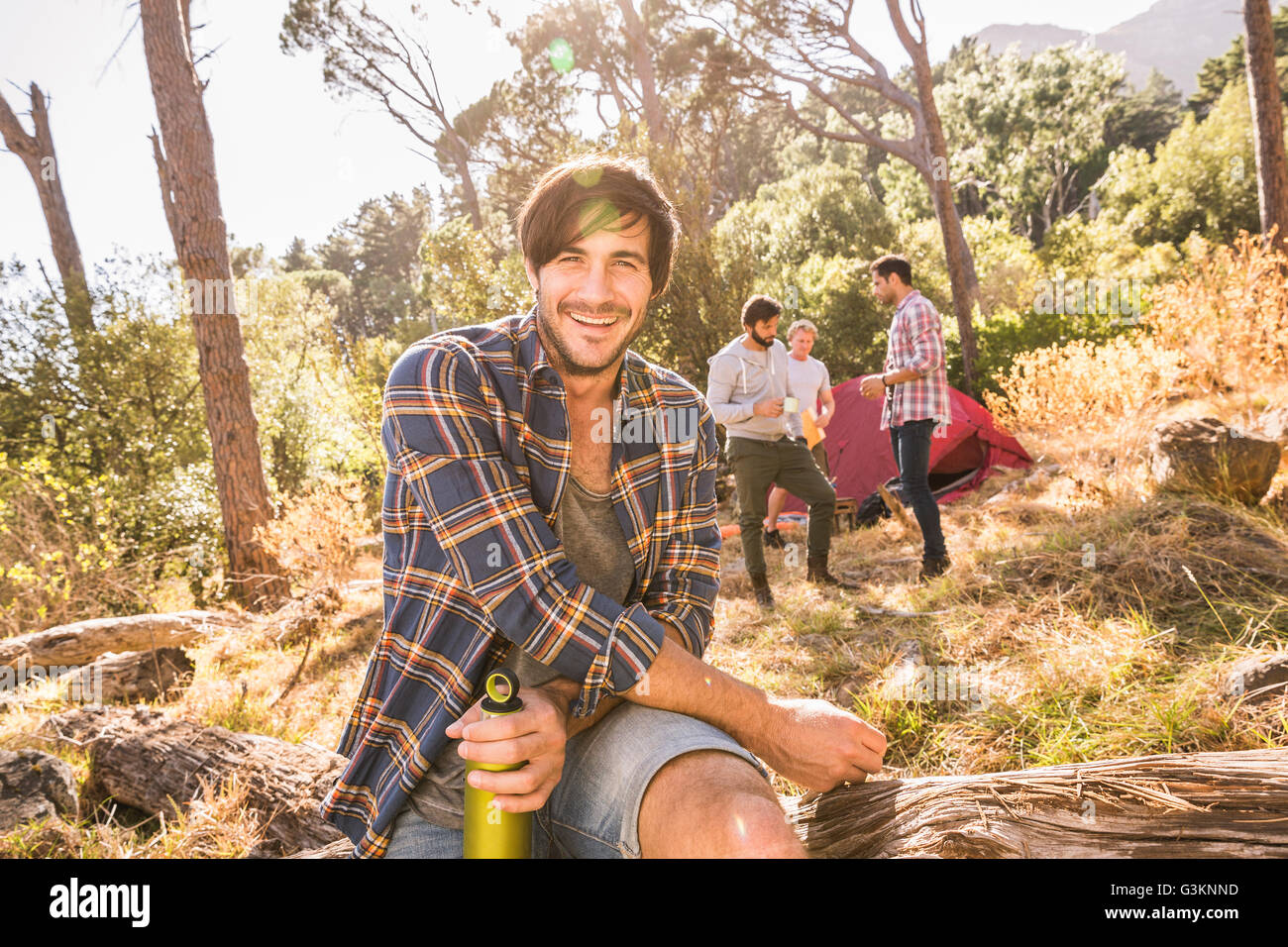 Male camper man camping hi-res stock photography and images - Alamy
