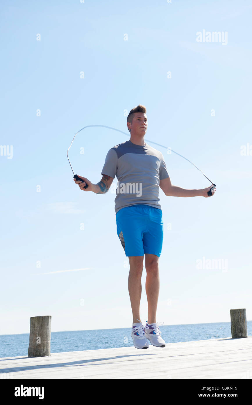 Man rope jumping hi-res stock photography and images - Alamy