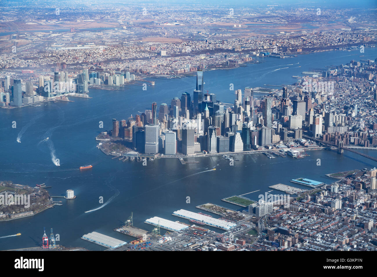 Aerial view of Manhattan, New York, USA Stock Photo - Alamy