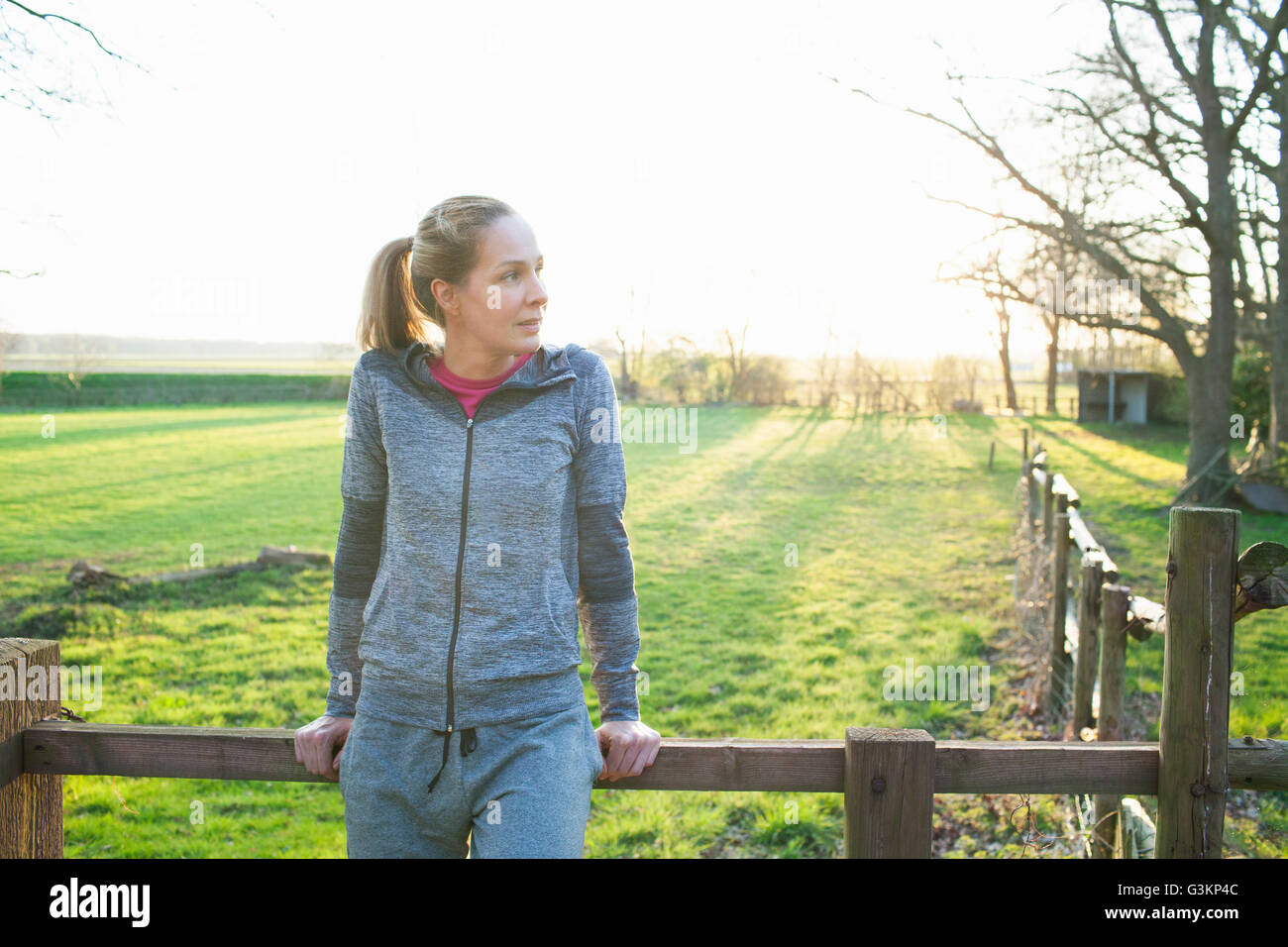 Person looking over fence hi-res stock photography and images - Alamy