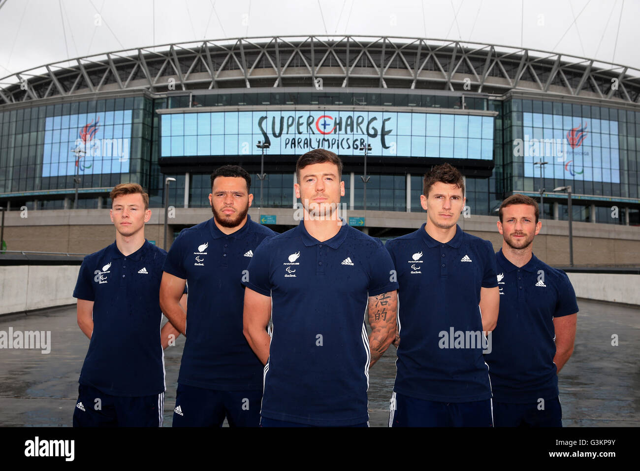 Members of the ParalympicsGB Football 7's team (left-right) Ollie ...