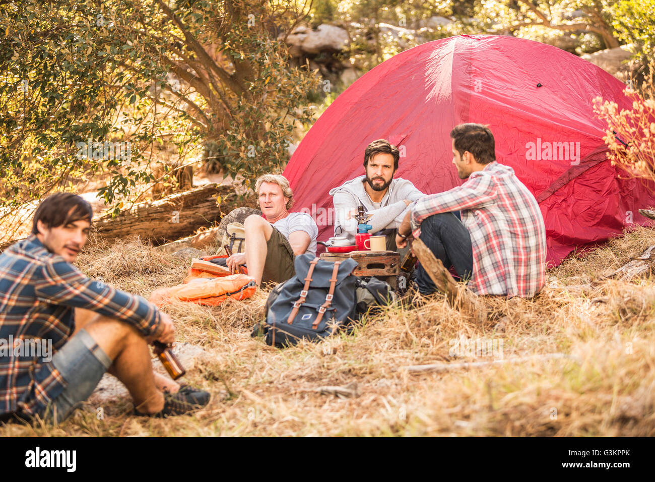 Drinking men camping hi-res stock photography and images - Alamy
