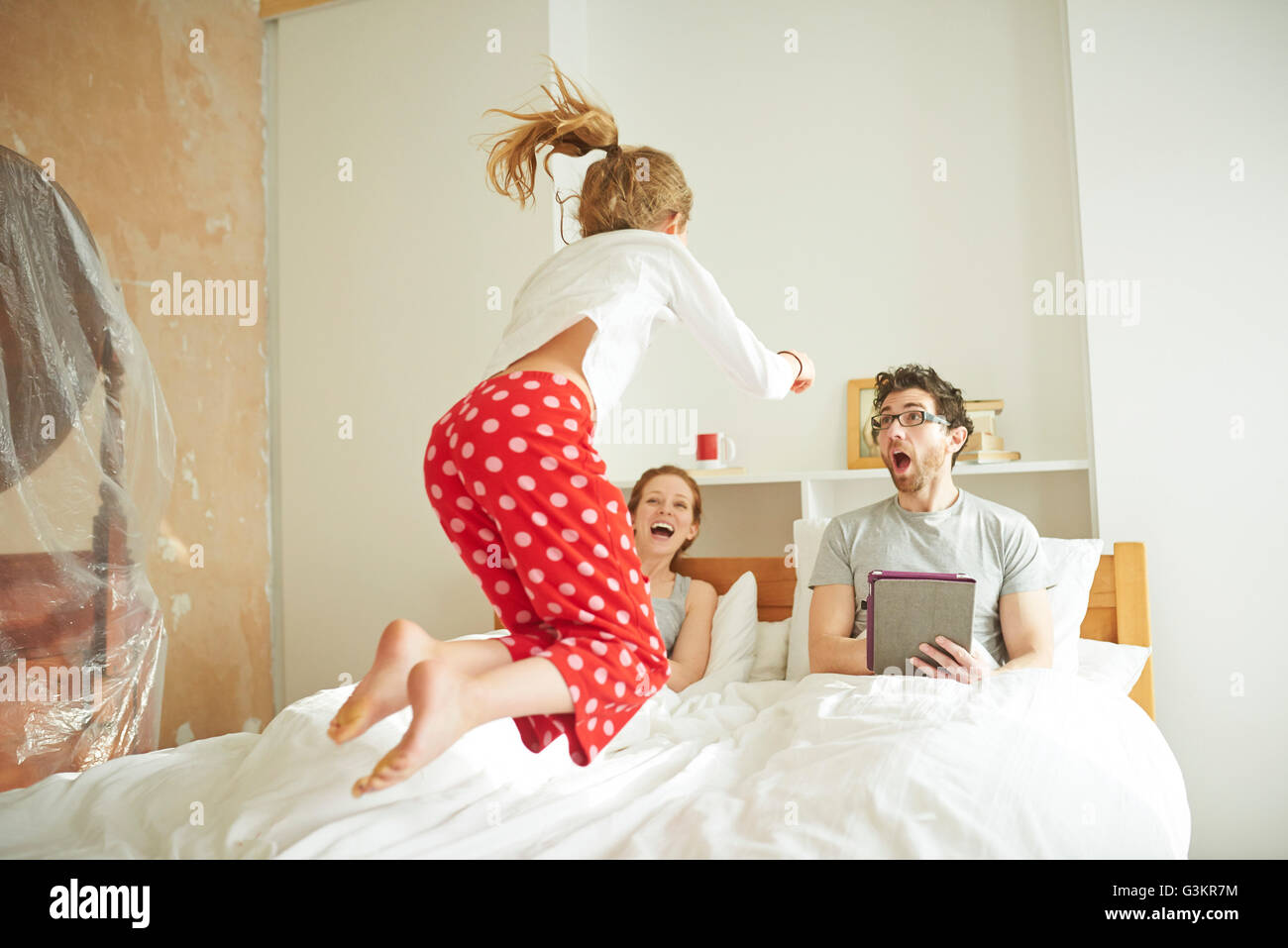 Couple in bed having fun hi-res stock photography and images - Alamy