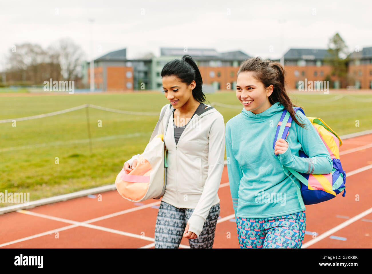 Two women fitness walking hi-res stock photography and images - Alamy