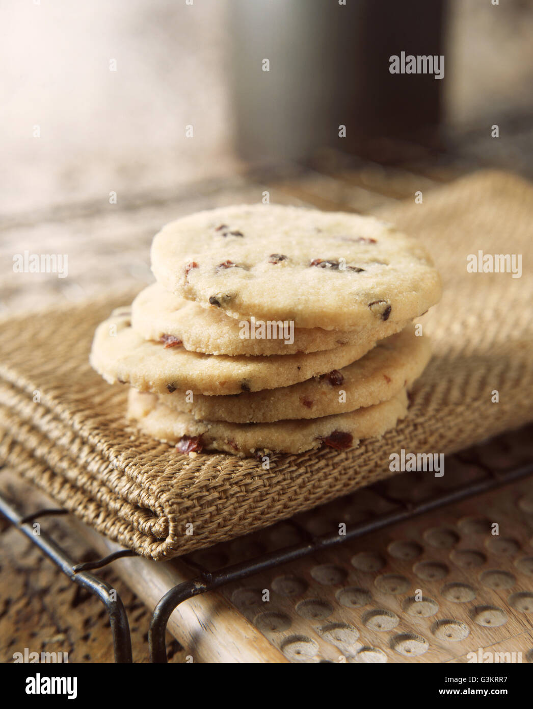 Stack of fruit shortbread biscuits, close-up Stock Photo - Alamy
