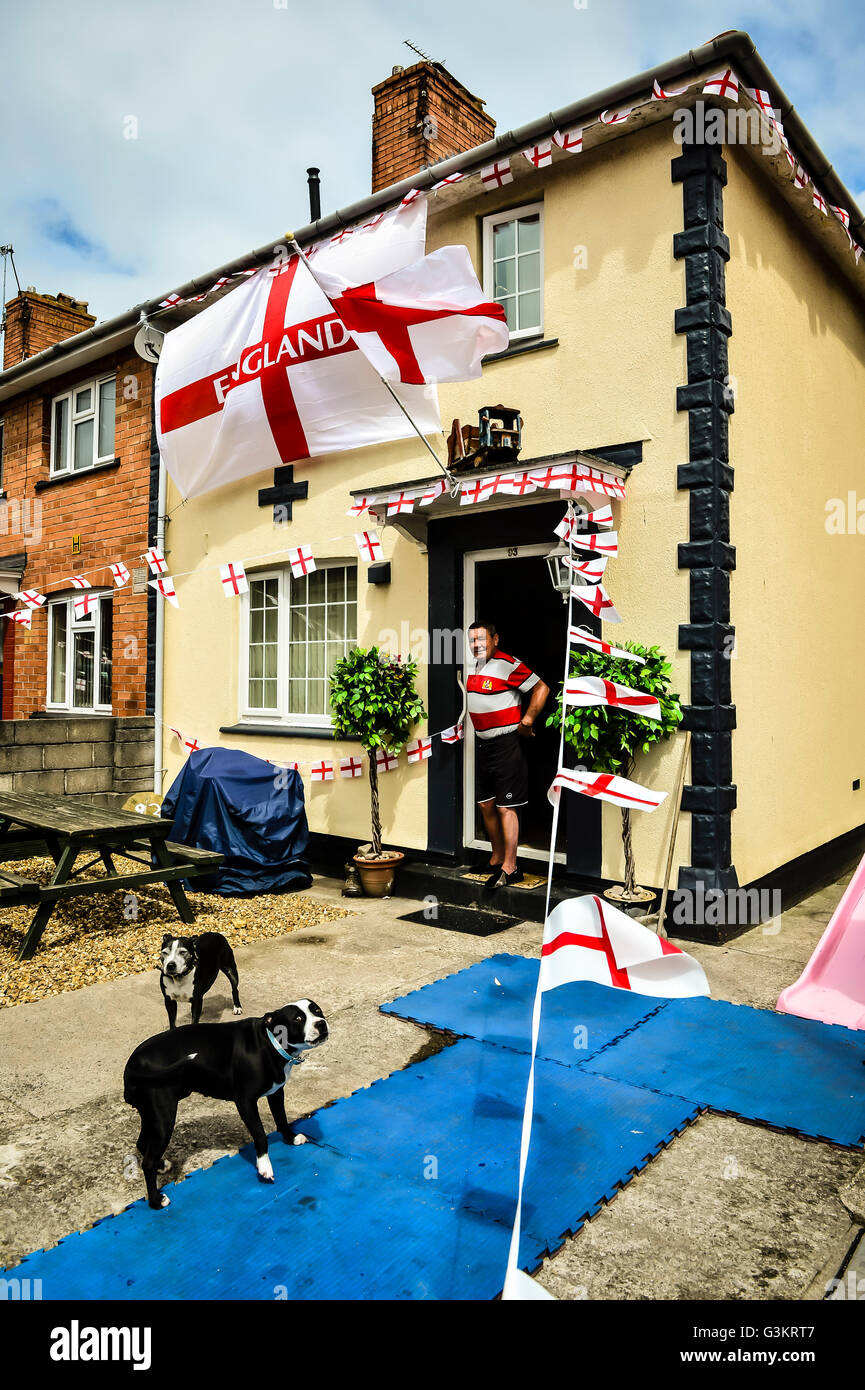 England football fan John O'Reilly, at his home in the Knowle West area ...