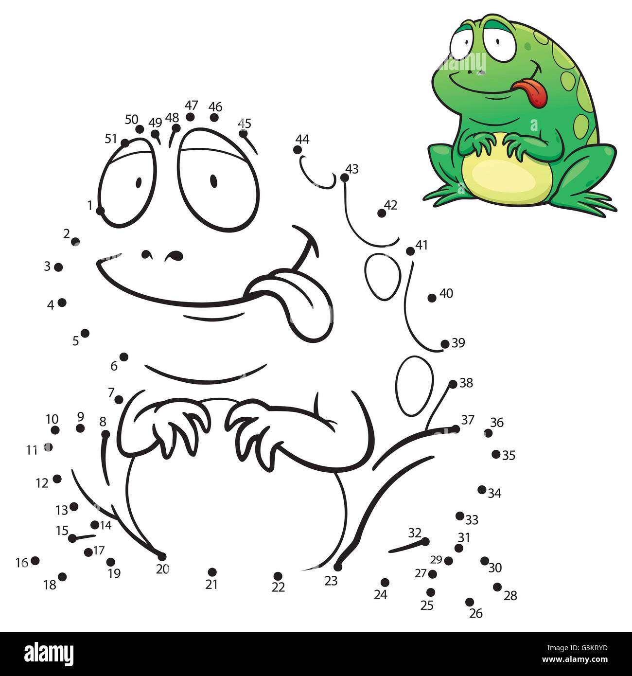 Vector Illustration of Education dot to dot game - Frog Stock Vector ...