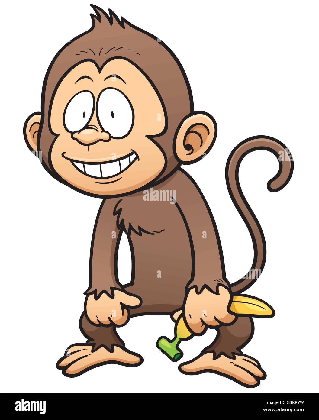 Monkey holding banana cartoon character hi-res stock photography and ...