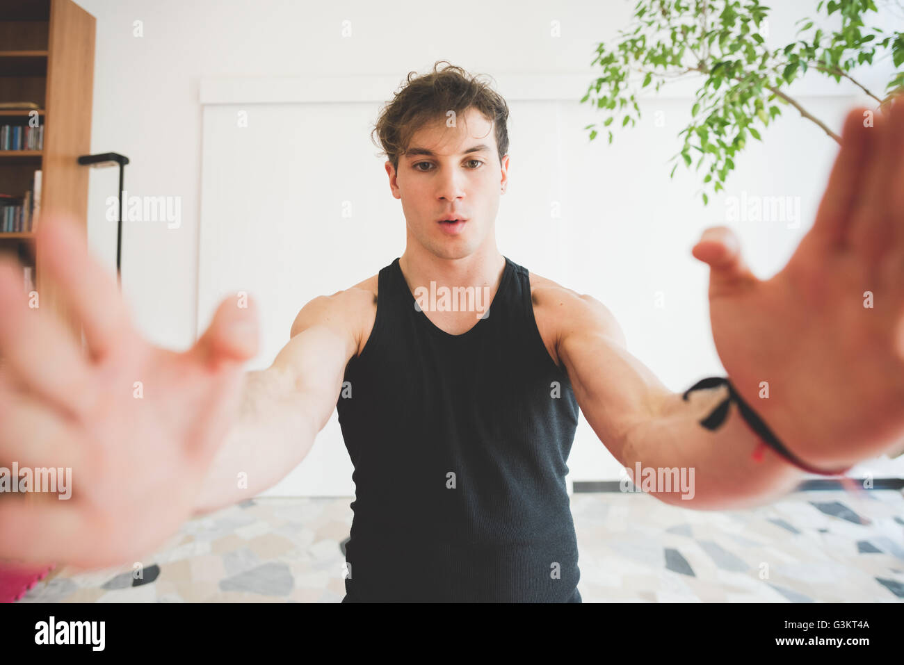 Hand raised looking up hi-res stock photography and images - Alamy