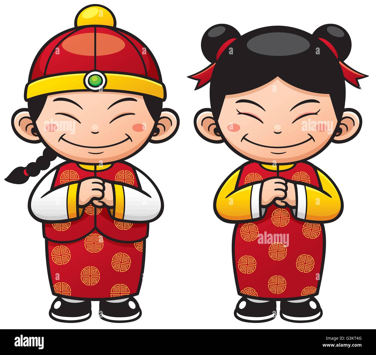 Vector illustration chinese kids cartoon hi-res stock photography and ...