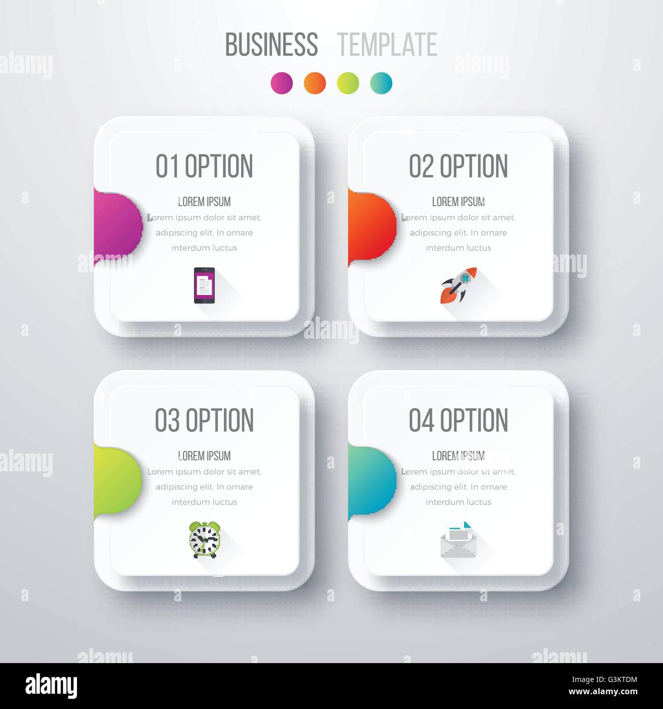 Vector illustration of four square infographics Stock Vector Image ...