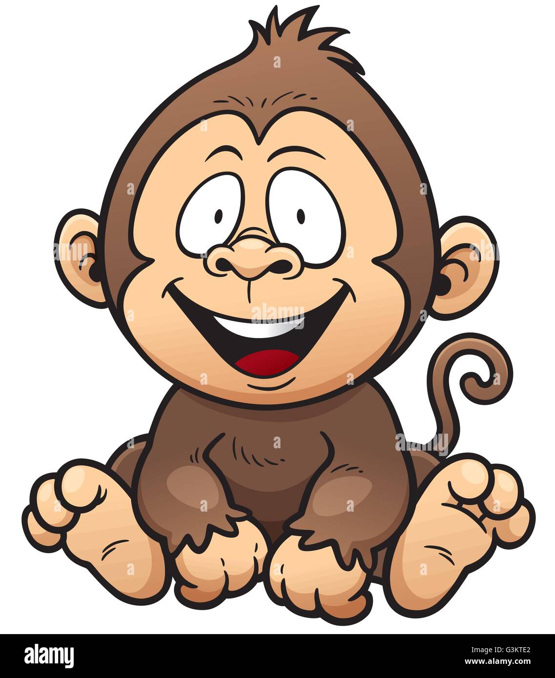 Chimp smile illustration Stock Vector Images - Alamy