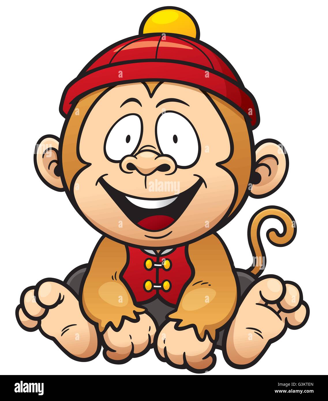 Vector illustration of cartoon monkey Stock Vector Image & Art - Alamy