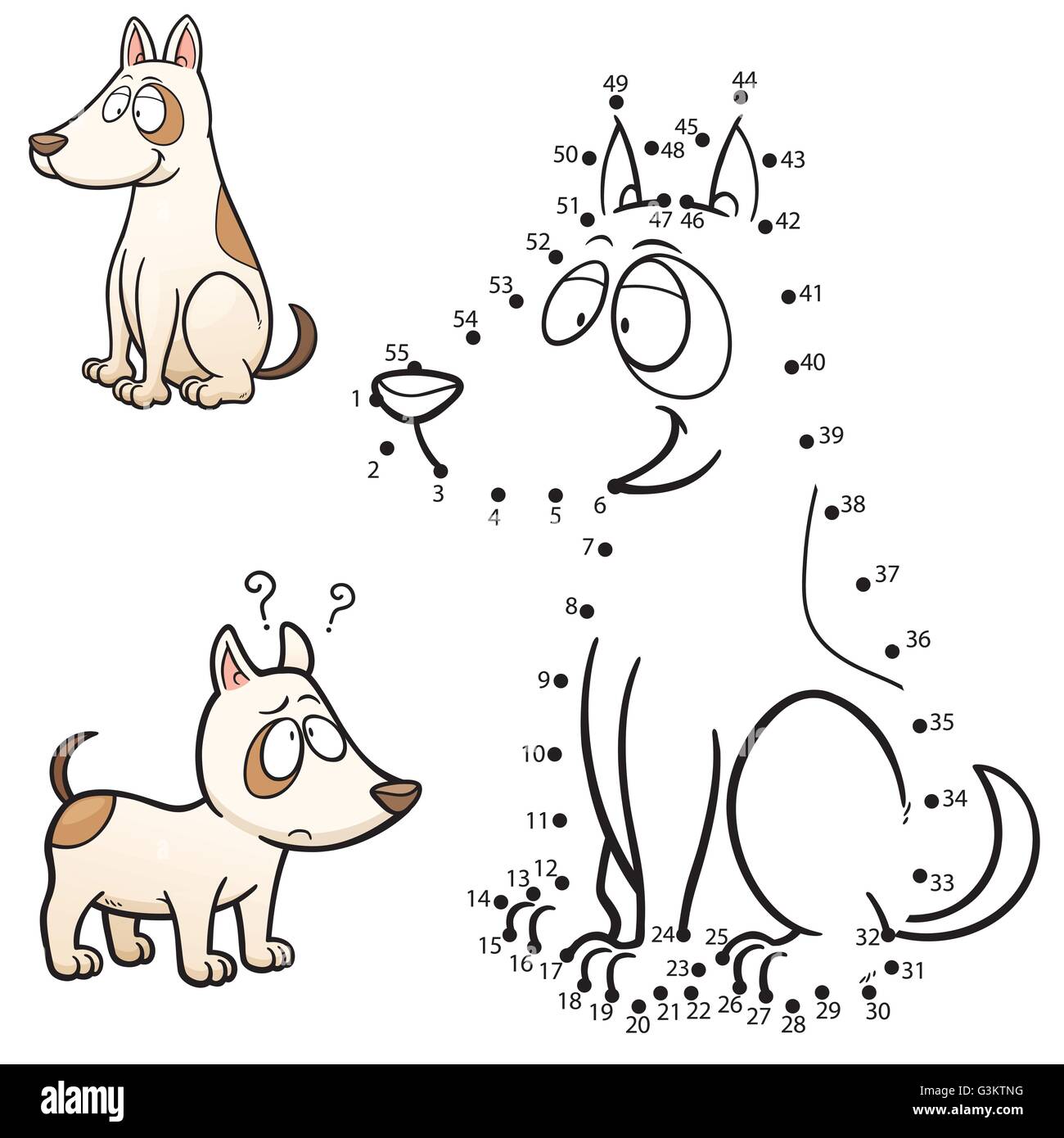 Vector Illustration of Education Numbers game - Dog Stock Vector Image ...
