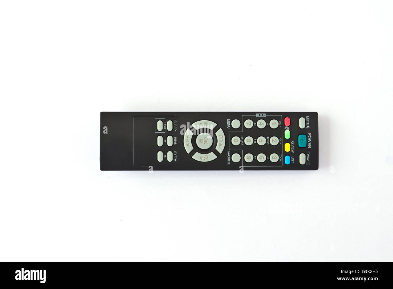 A remote TV controller over a white background Stock Photo - Alamy